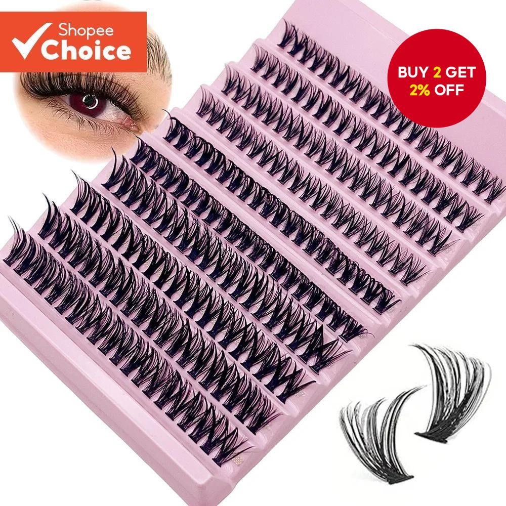 Single Flase Eyelash Extension 200 Clusters s, D Curl Natural Look, 8 ...