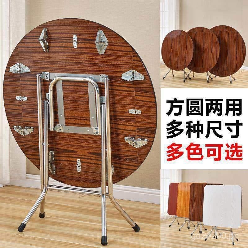 Foldable Large Round Table Portable Square Dining Table Simple Small ...