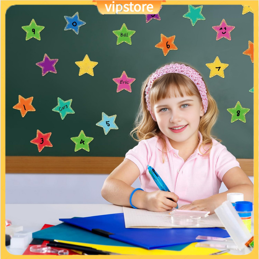 (VIP) Vibrant Colors School Decor Star-shaped Paper Cutouts Colorful ...