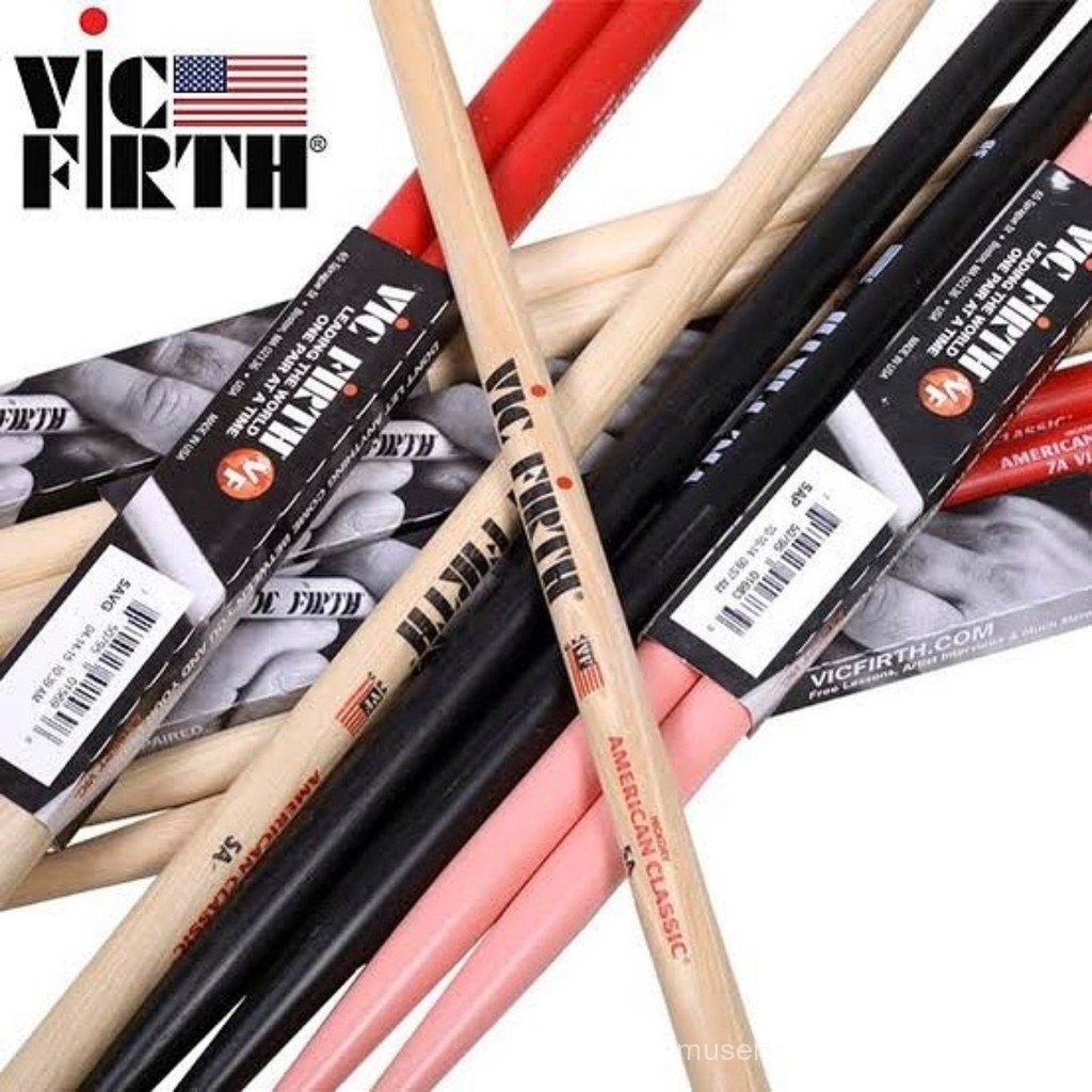 VicFirth Natural Wood Drum Set Drumsticks Walnut Wood aa Jazz Drum ...