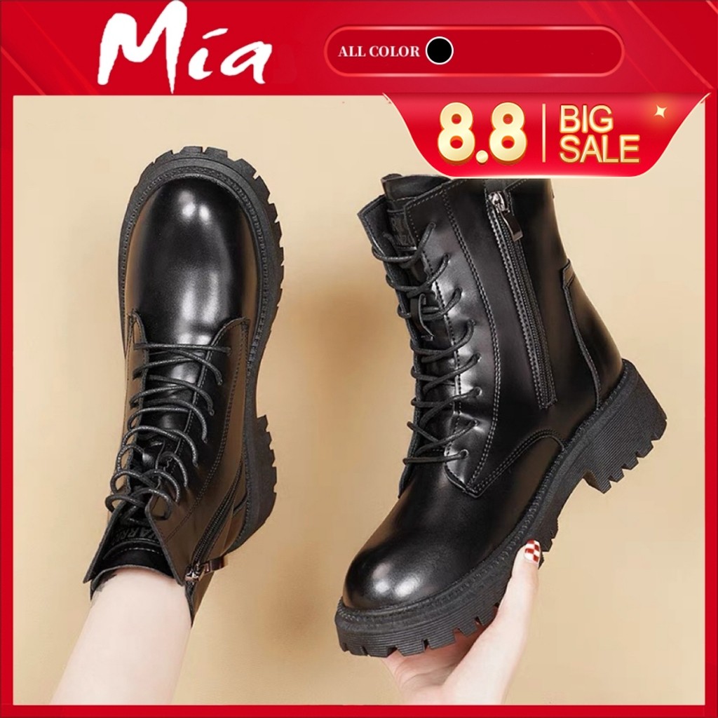 MIA Boots Korean High Cut Women Black Boots For Women Durable-anti slip ...