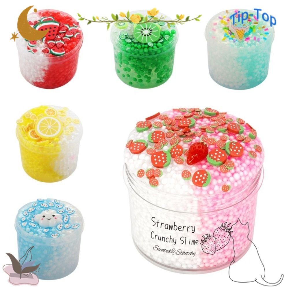 TIP-TOP Crystal Slime, 70ml Glitter Slime Kit, Foam Ball Strawberry ...