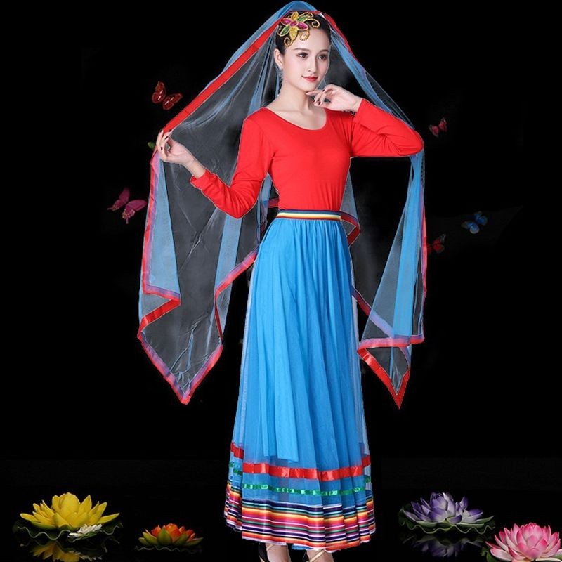 Asian Traditional Costume Square Dance Costume Suit Indian Dance Big ...