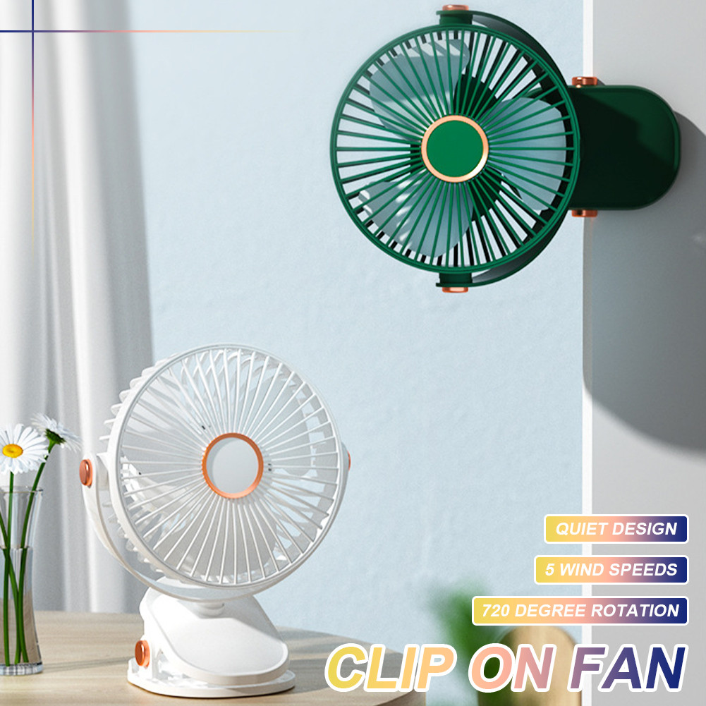 6-Inch Desk Fan Rechargeable Adjustable Portable Clip On Cooling Fan ...