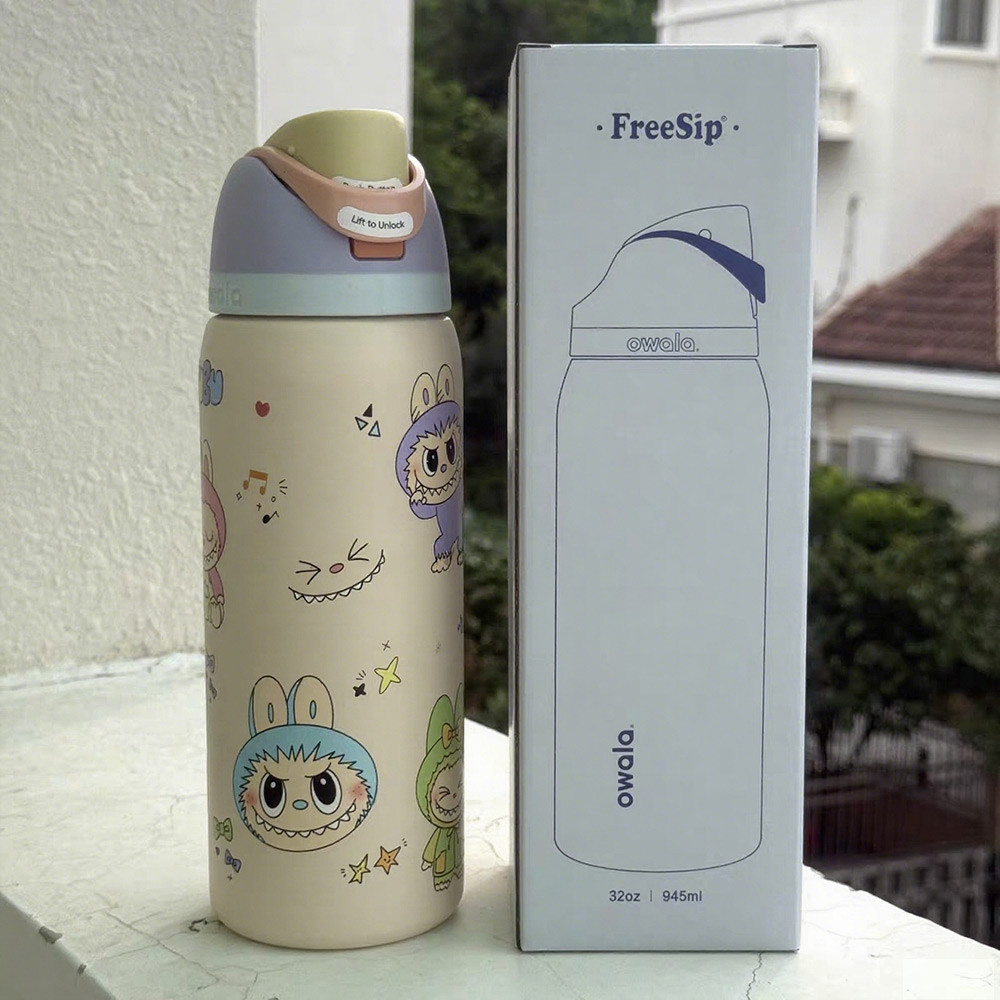 Owala Double Wall Vacuum Insulated Portable Thermos Cup 32OZ Labubu ...