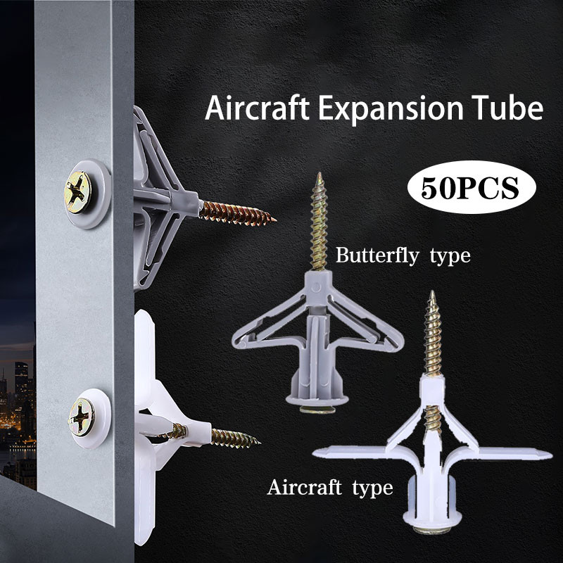 50pcs/set Aircraft/Butterfly Expansion Bolts Gypsum Board Expansion ...