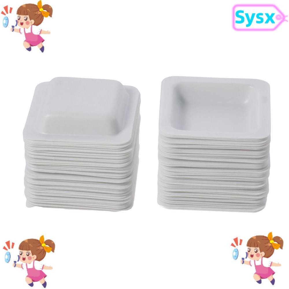 SYSX 100pcs Weighing Vessel, Plastic White Weigh Boat Set, 7ml Weighing ...