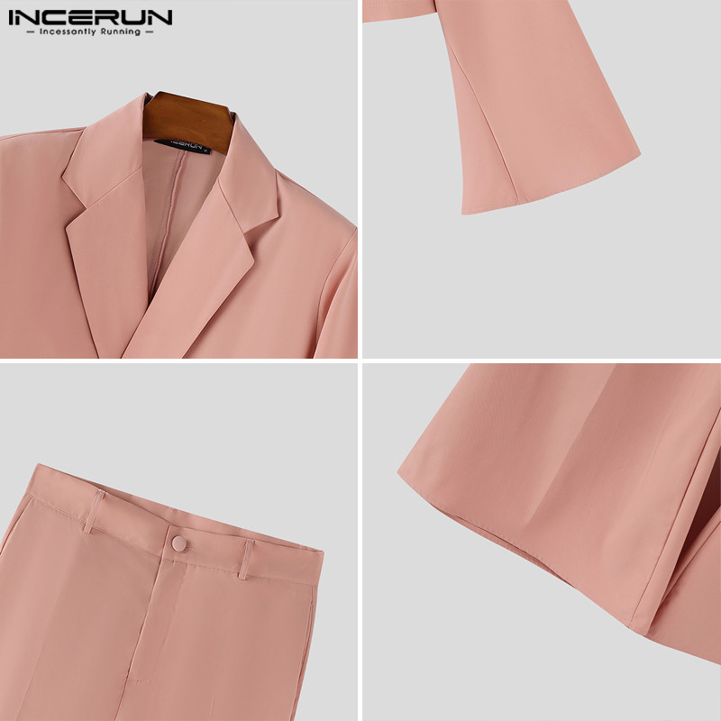INCERUN Men Vintage High End Design Lapel Flare Sleeve Cropped High ...