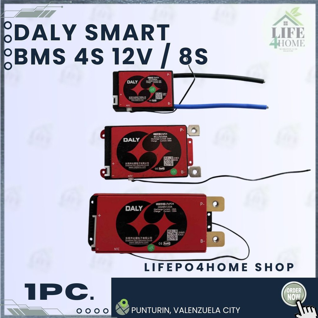 4S 12V / 8S 24V DALY SMART BMS FOR LIFEPO4 BATTERIES MANAGEMENT SYSTEM ...