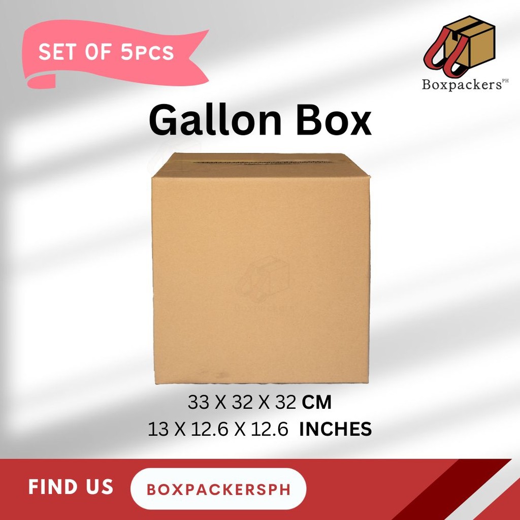 SET OF 5 ALCOHOL Box 4 x 1 GALLON 33 X 33 X 32 CM Corrugated Carton Shipping BOXPACKERS PH ...