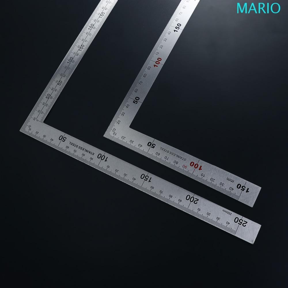 MARIO L Shape Ruler Office Educational Stainless Steel Double Sided ...