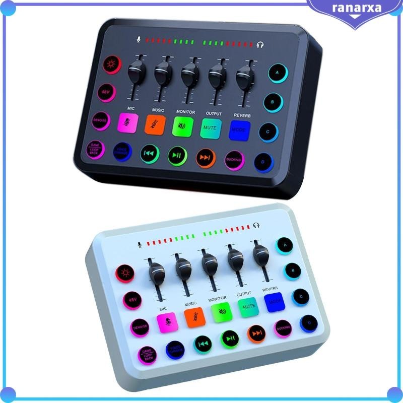 [Ranarxa] Gaming Audio Mixer Colorful Lighting Effect RGB PC Mixer for ...