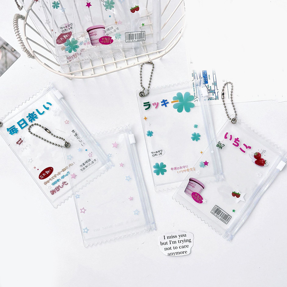 PVC Card Storage Bag Snack Pouch Transparent INS Style Cute Cartoon ...