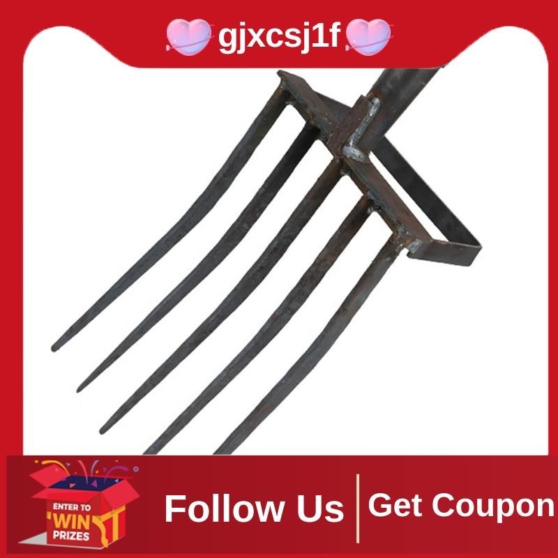 [gjxcsj1f] Gardening Pitchfork, Metal Large Fork Gardening Tool with 5 ...