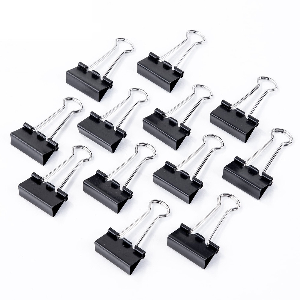 1 dozen Binder Clips 1/2 inches (15mm) - Sold per box - Pull Back Clip ...