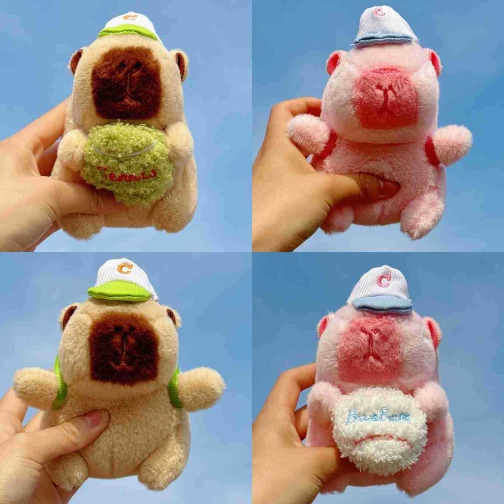 Creative Plush Sports Capybara Pendant Doll Cartoon Kapibara Keychain ...
