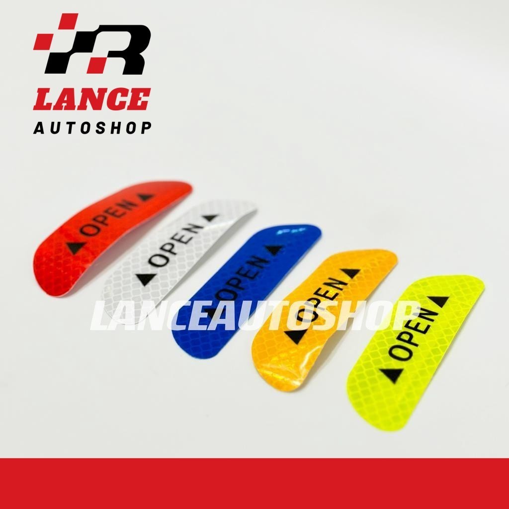 4PCS Auto Car Door OPEN Reflective Sticker Car OPEN Reflective Tape ...