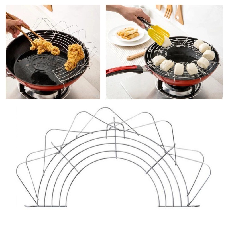Half Circular Oil Rack with Fence Stainless Steel Folding Oil Filter ...