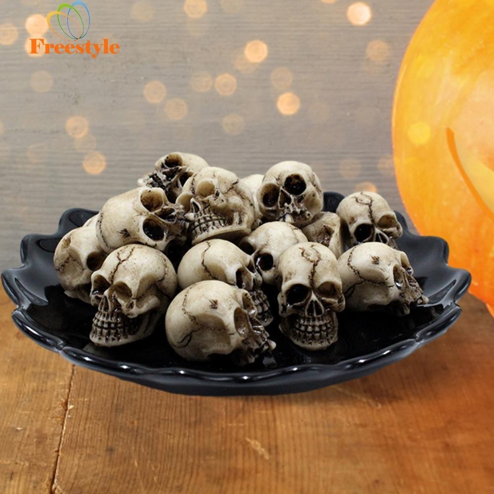 40Pcs Halloween Mini Skull Heads Decorative Scary Prank Props Skulls ...