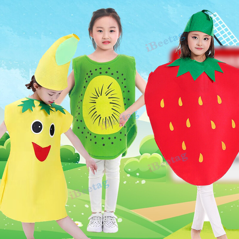 Fruit Strawberry Pineapple Halloween Cosplay Party Costumes Dress Up School Stage Children's Day ...