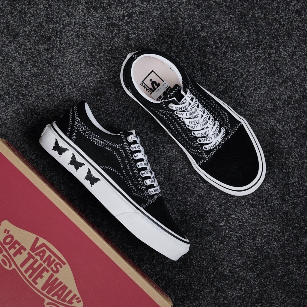 Vans x Sandy Liang Co branded Black Butterfly Vans Vulcanized Shoes ...