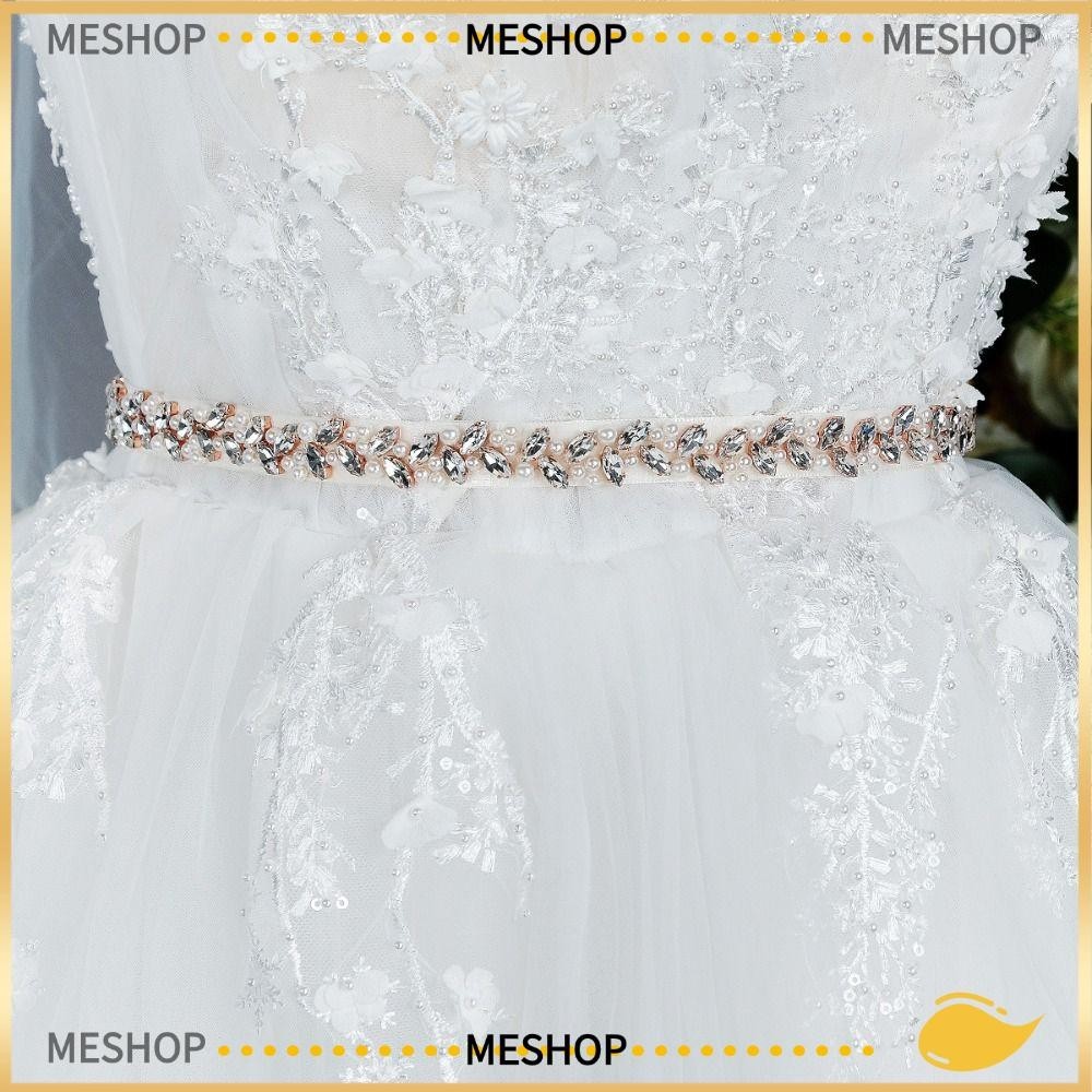 ME Waist Belt, Ribbon Bling Rhinestone Bridal Belt, Elegant Luxury Floral Diamond Dress ...