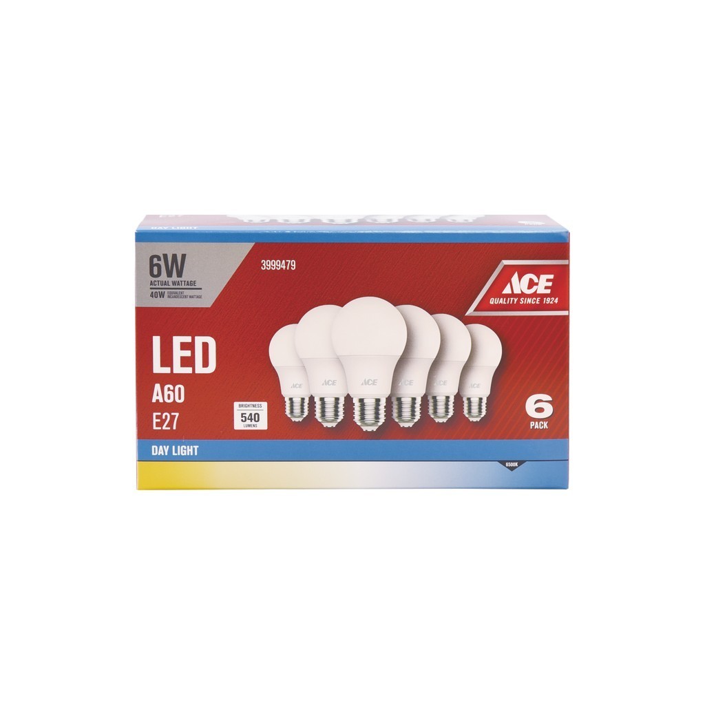 ACE LED BULB 6W - 6 Pack | Shopee Philippines
