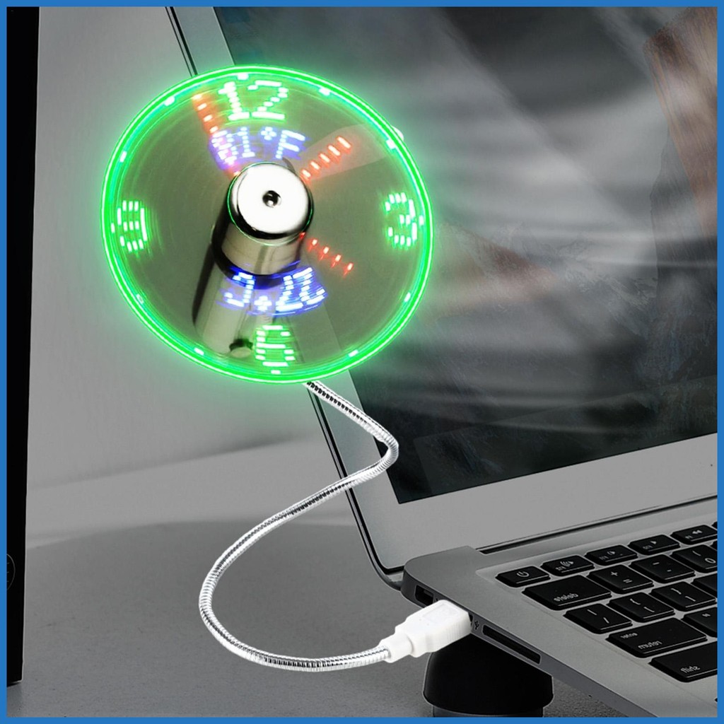 Fan Clock Desk Fan with Light Cool Tech Floating Clock USB Funny Toy ...