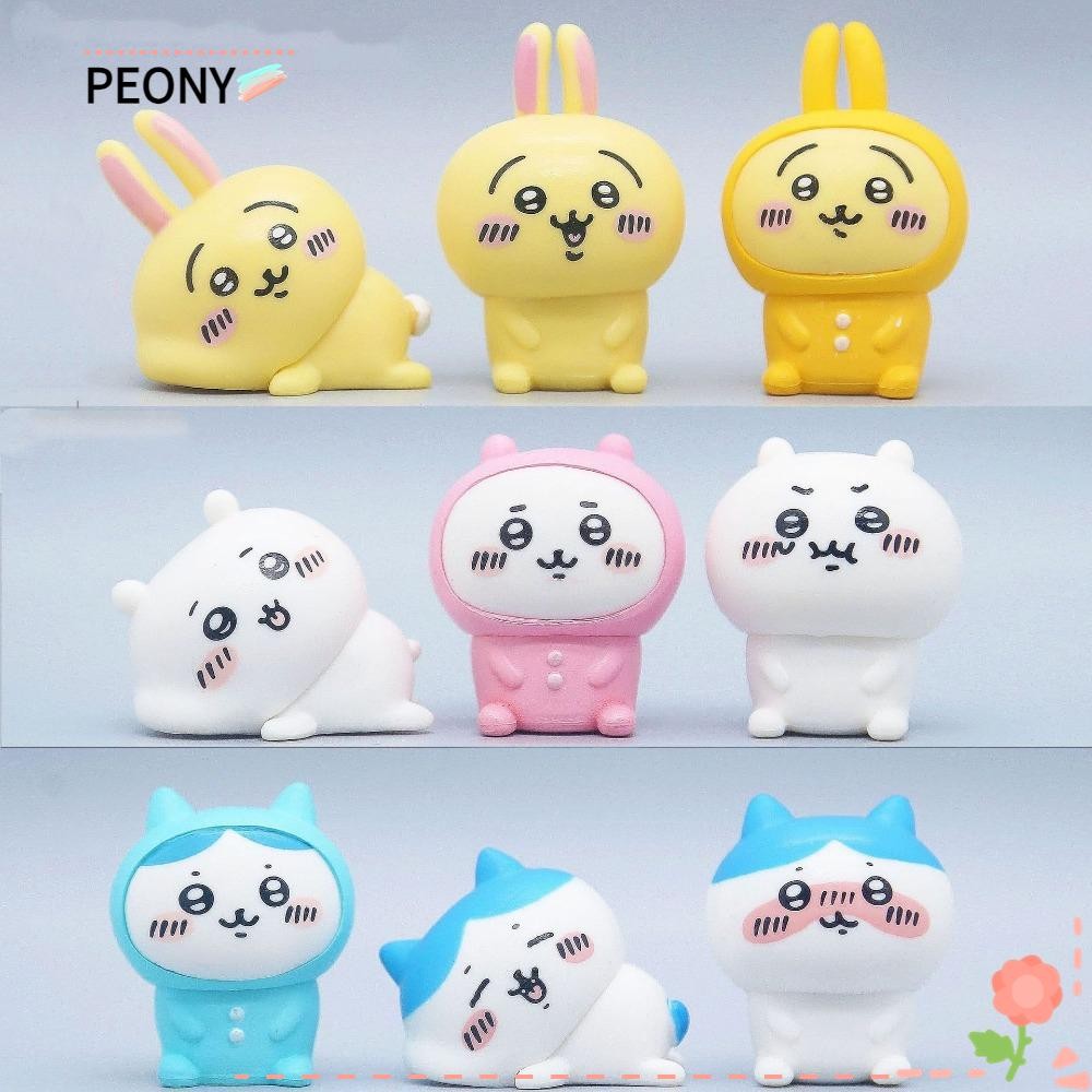 PEONY 1 Set Chiikawa Ornaments, Japanese Hachiware Anime Figure, Cute ...
