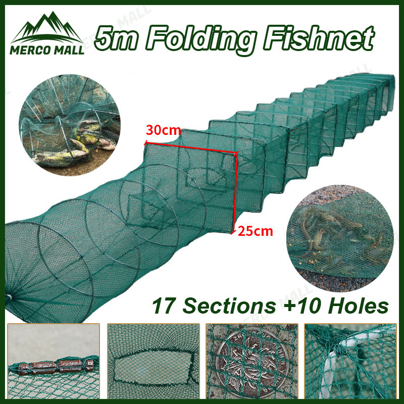 Bobo Trap Fishing 5m Shrimp Cage Fishing Net Lobster Fish Breeding Net ...