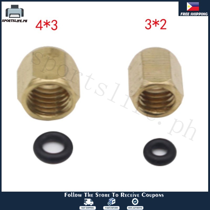 10Pcs printhead damper connector Copper Nut with rubber O ring 3*2mm 4 ...