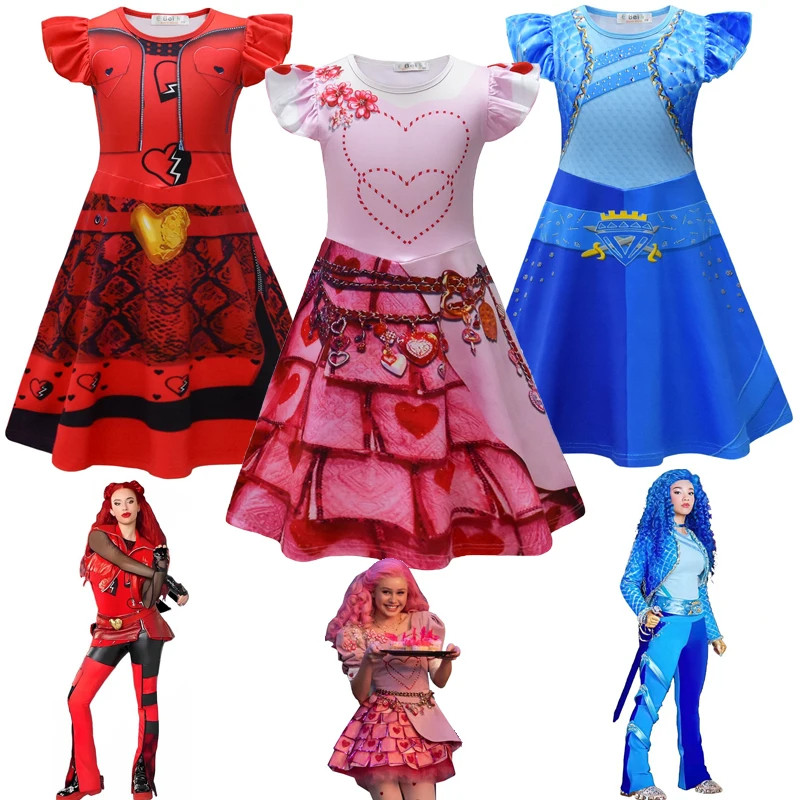 Movie The Rise of Red Clothes for Kids Descendants 4 Red Cosplay ...