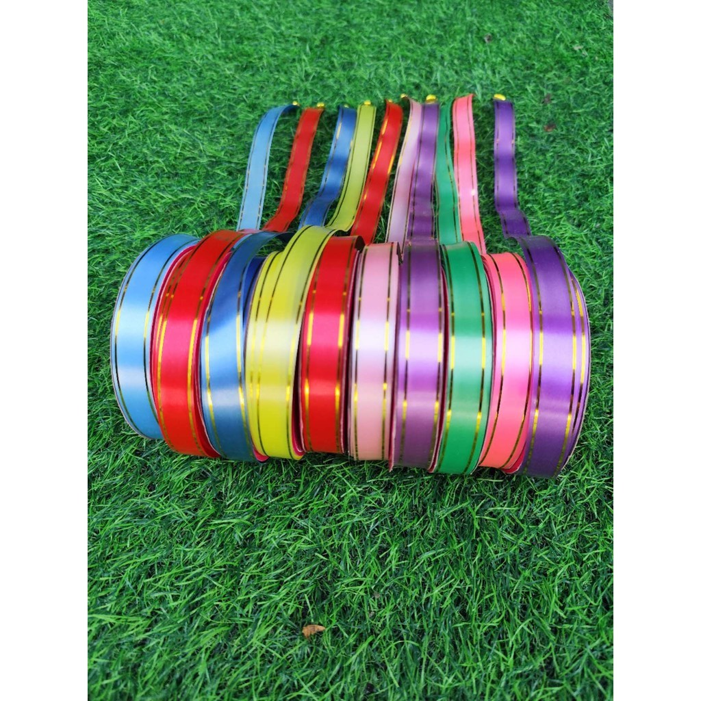 Happy Plastic Pretty Ribbon Roll Assorted Color 1.6 cm Thick Plastic ...