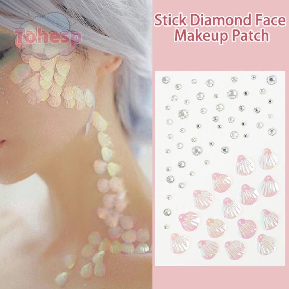 TOHESP Hair Crystal Sticks, Self Adhesive Resin Stickers, Women Eyes ...