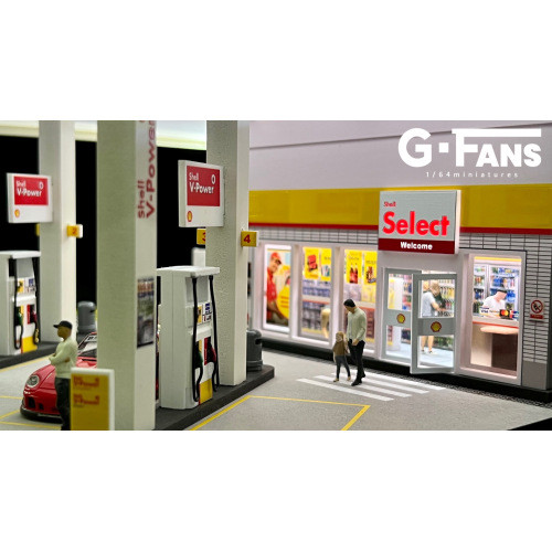 G-fans 1: 64 Shell Gas Station Building Scene Model Car Model Assembly ...