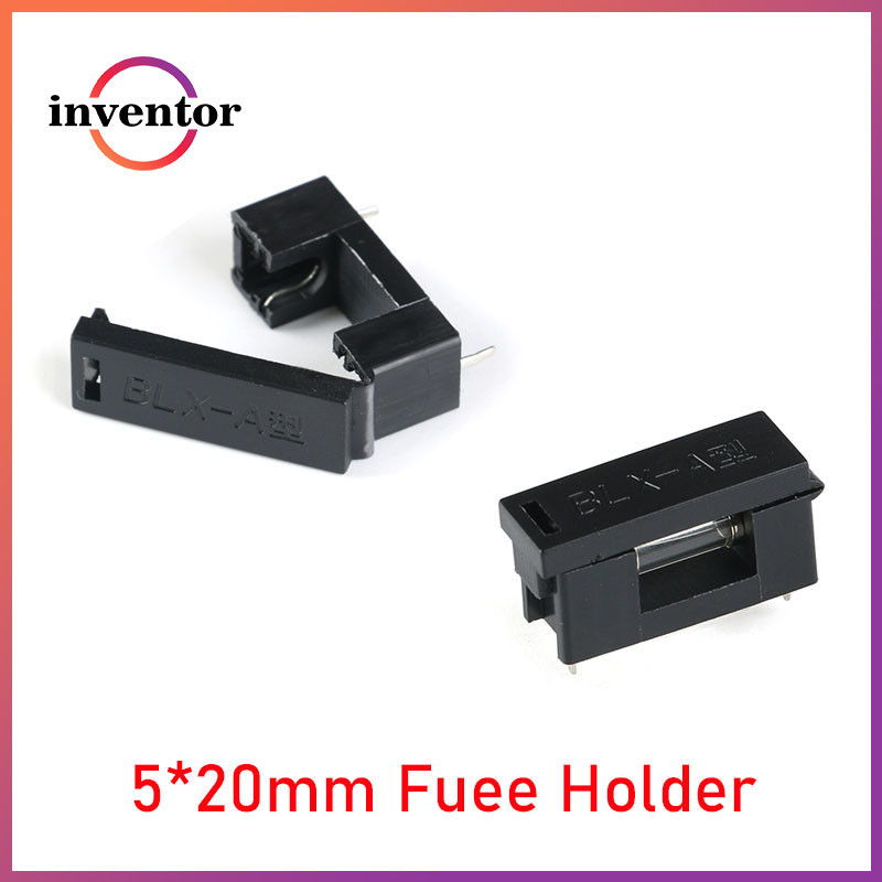 10Pcs 5x20mm Fuse Holder With Cover Chassis/Panel Mount BLX-A Black For ...