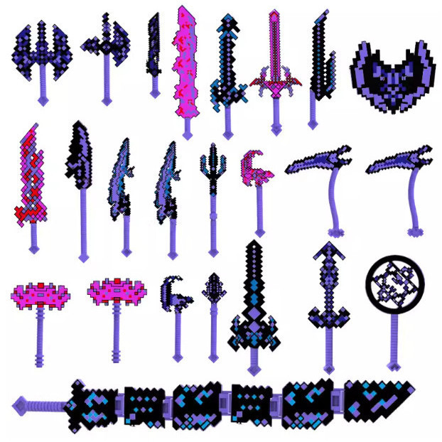 2024 New Style Minecraft Full Set Minifigure Weapon Pack Accessories ...