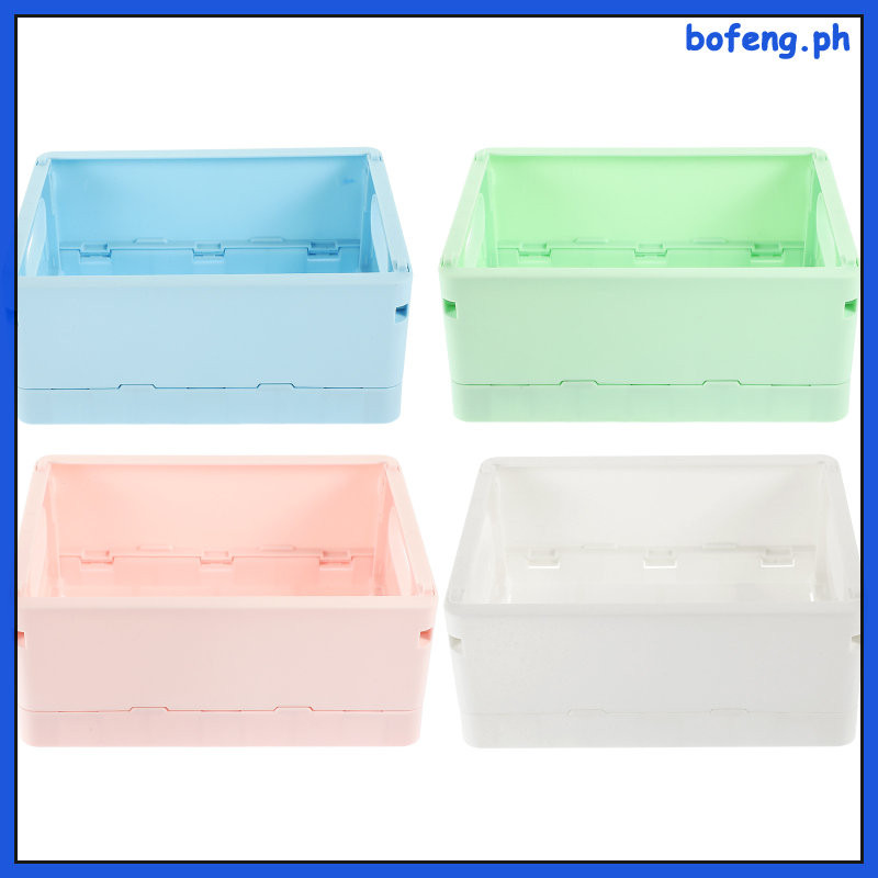 4 Pcs Storage Crate Portable Baskets Stackable Container Crates Folding ...