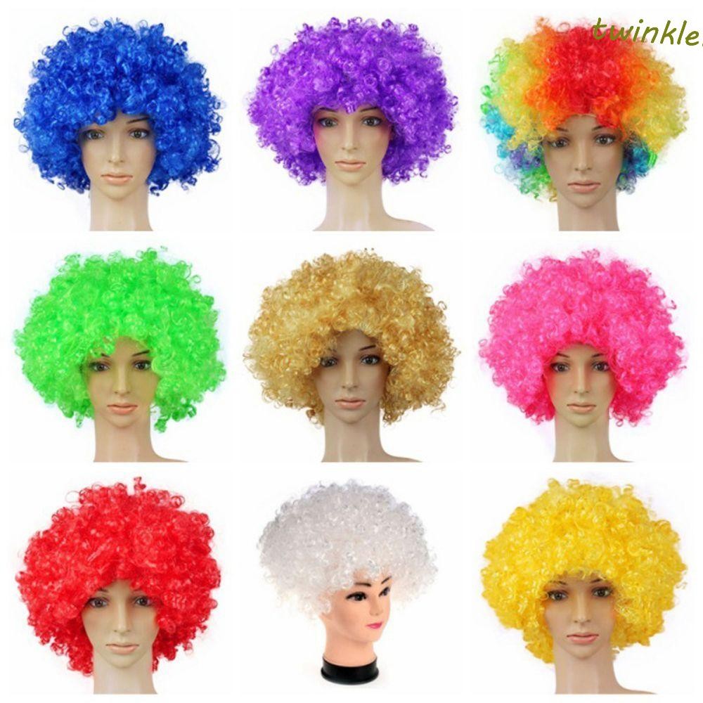 TWINKLE1 Cosplay Hairs Rainbow Fancy Party Football Fans Wigs Clown ...