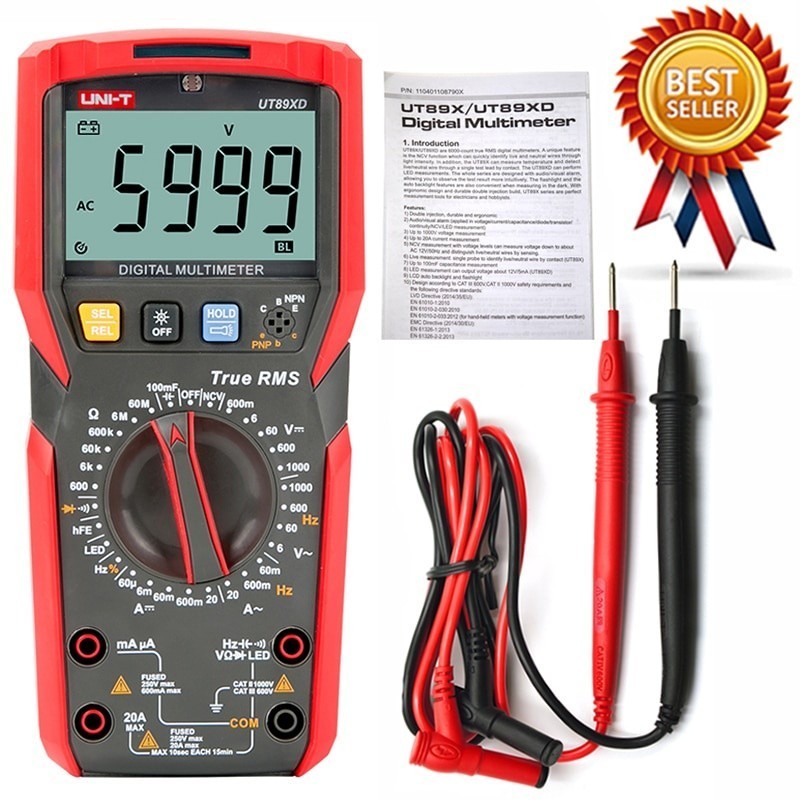 UNI-T UT89XD Digital Multimeter True RMS Tester AC DC Voltmeter Ammeter ...