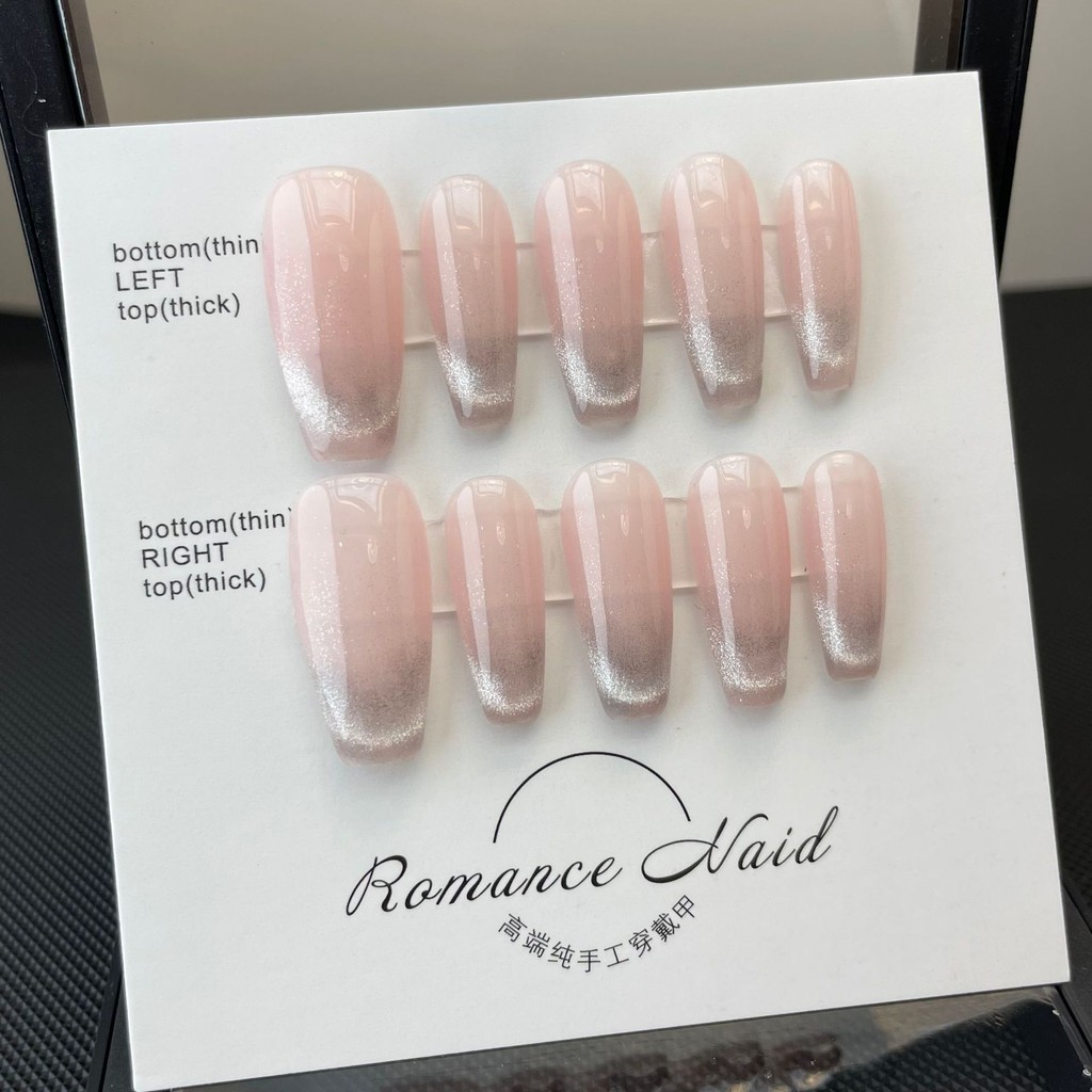 10 pcs/1 pair High-quality handmade wearable nails, removable nail ...