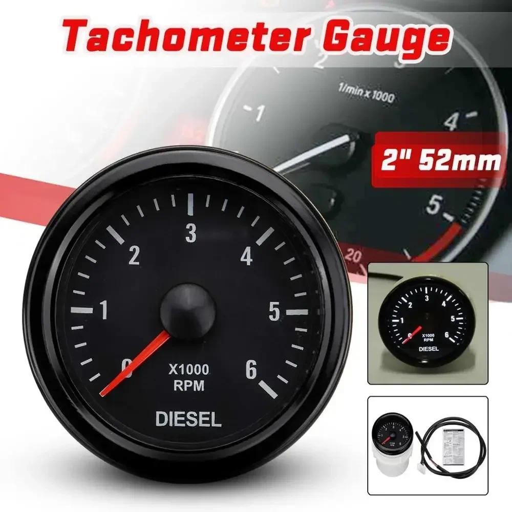 For Diesel Motor Engine 52mm 0-6000 RPM (On dash) White Electrical ...