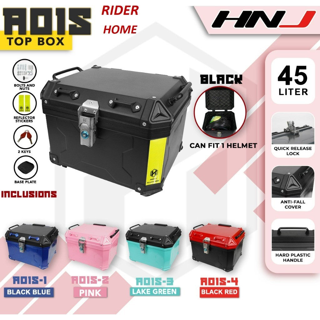 HNJ A01-S Box 45L Top box Motorcycle With Base Plate Givi Box For Motorcycle Helmet storage box ...