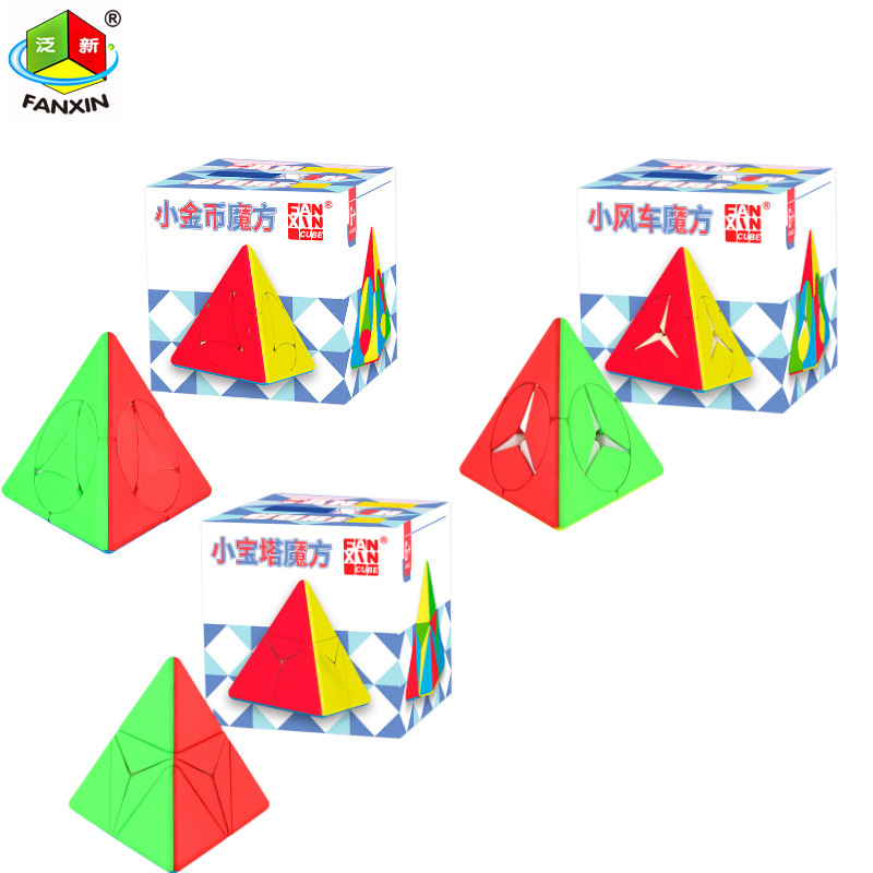 Fanxin 3x3 Magic Cube Windmill & Gold Coin & Pagoda Pyramid Speed Cube ...