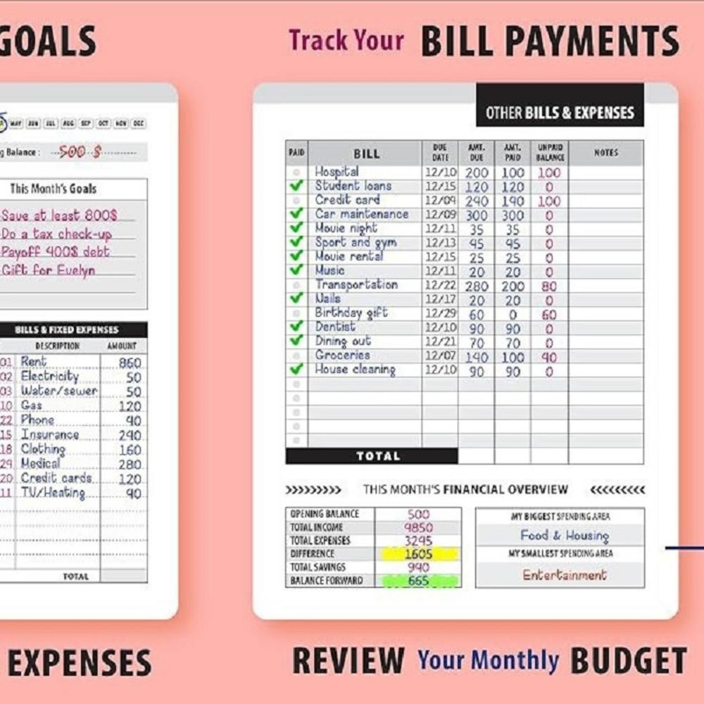 Bill Tracker Notebook, Monthly Bill Payment Checklist, Bill Payment ...