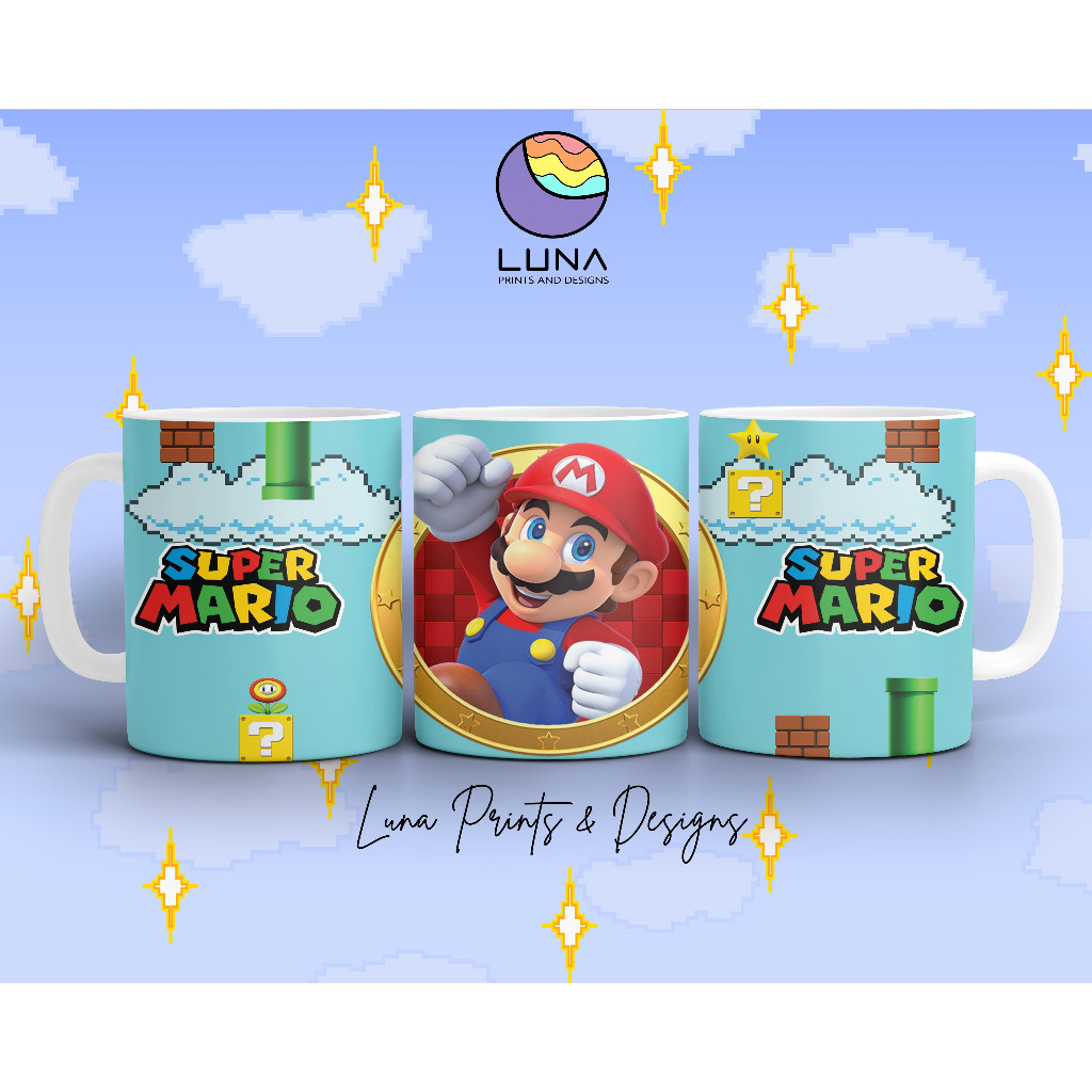 Super Mario Coffee Mug Collection V2 ( Princess Peach, Luigi, Yoshi ...