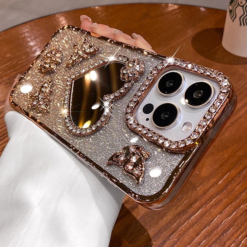 Love touch up mirror phone case for iphone 16 11 12 13 14 15 Pro Max 15 ...
