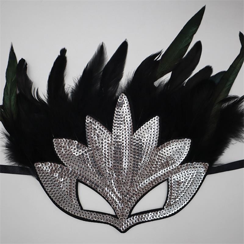 Mardi Gras Masks Plastic Masks Carnival Parade Faux Feather Half Face ...