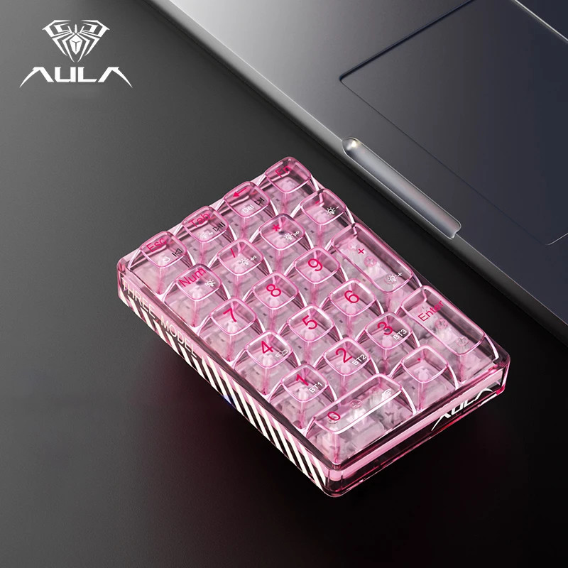 AULA F21 Transparent Numeric Keypad Hot Swappable Wireless Bluetooth 2 ...