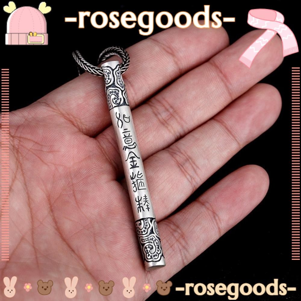 ROSE Lucky Amulet Pendant Necklace, Unique BLACK MYTH WU KON Ruyi Golden Stirrup Stick Pendant ...